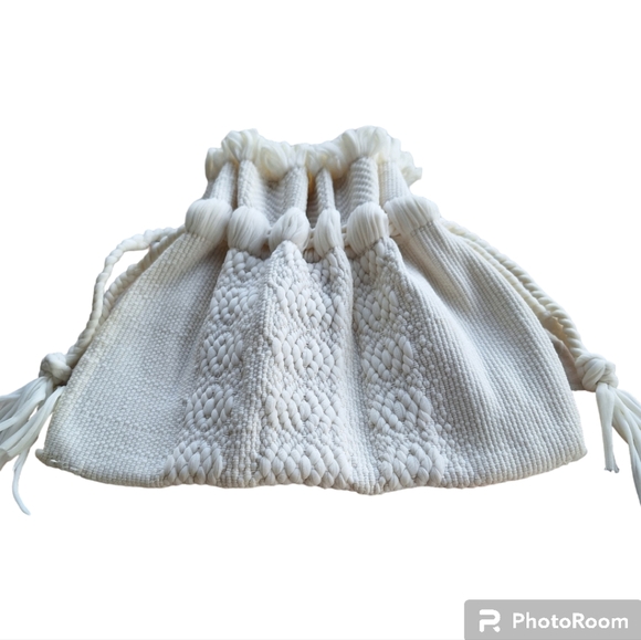 Vintage | Bags | Vintage Cream Colored Drawstring Bucket Bag | Poshmark